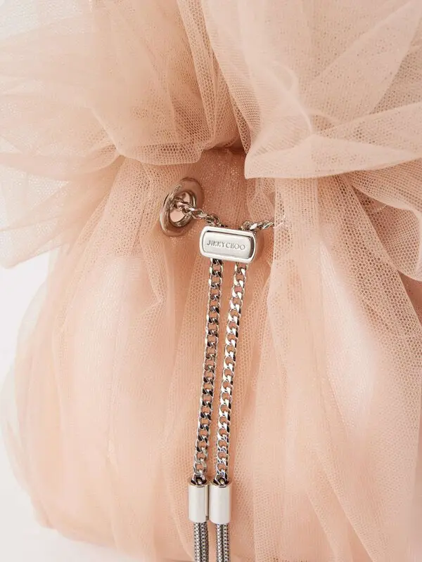 JIMMY CHOO Bon Bon Mini Gathered Tulle Tote - Blush