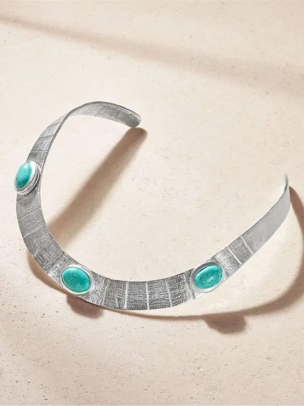 Juju Vera Athena Sterling Silver Choker - Turquoise