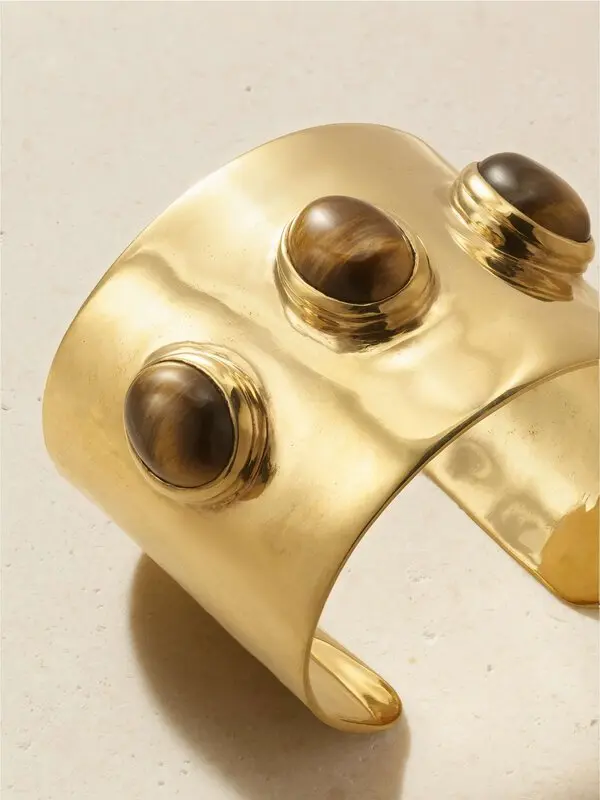 Juju Vera Fiona Gold Vermeil Tiger's Eye Bangle