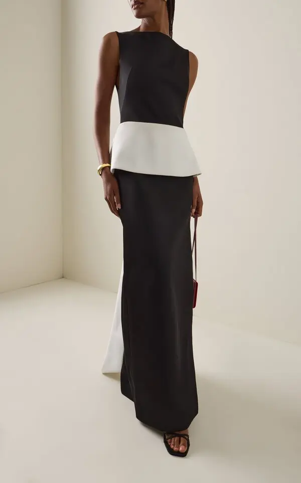 Simkhai Sirel Color-blocked Crepe Gown