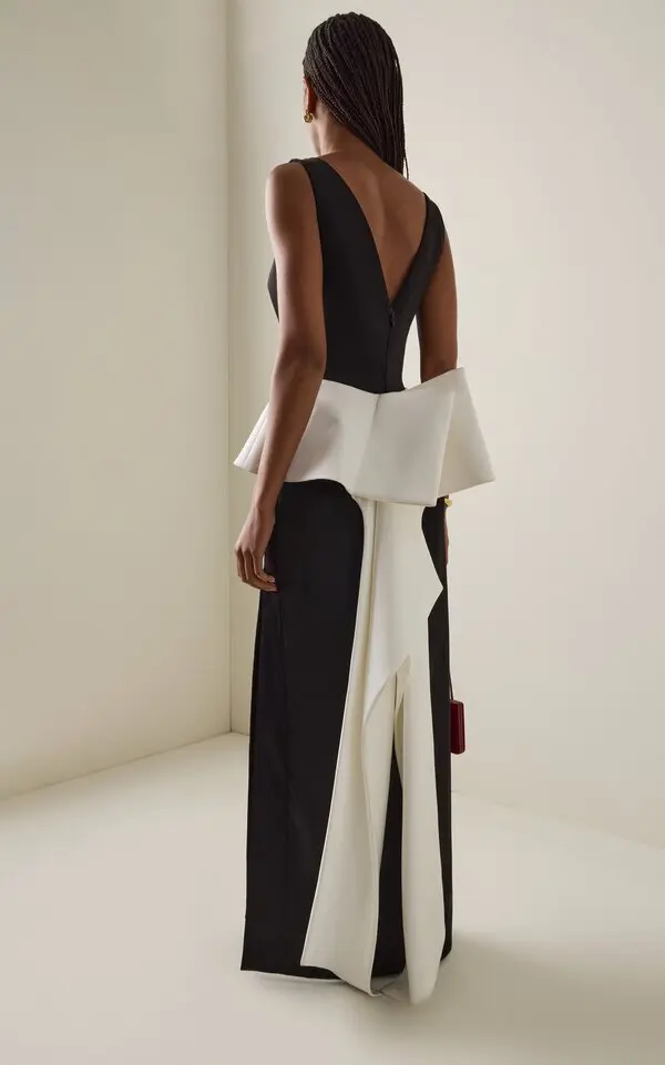 Simkhai Sirel Color-blocked Crepe Gown