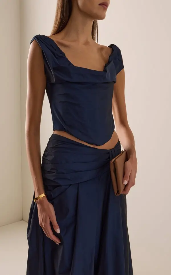 Staud Olivia Taffeta Corset Top