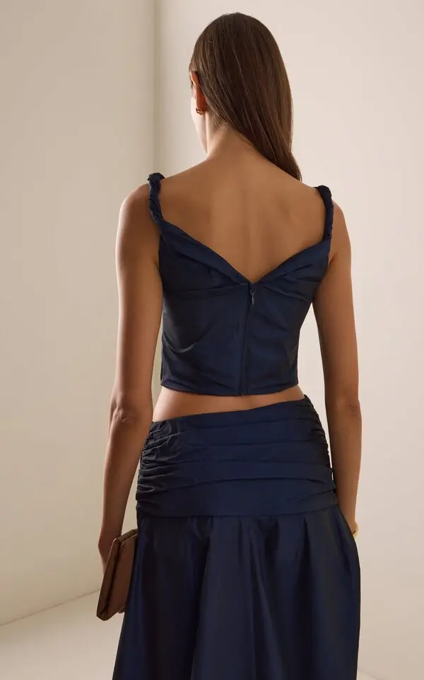 Staud Olivia Taffeta Corset Top