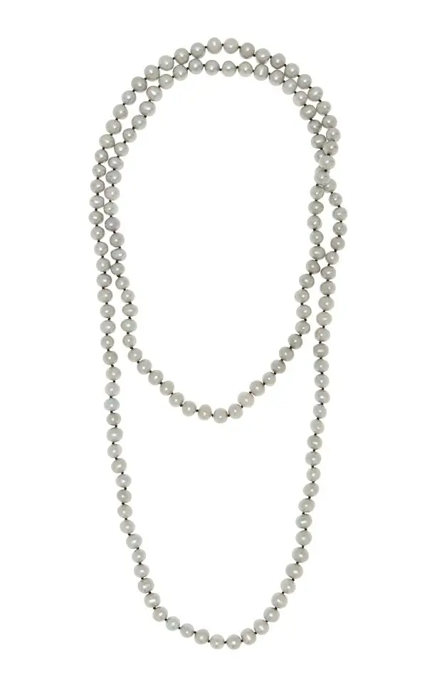 JASMIN SPARROW Grey Pearl Necklace - Silver