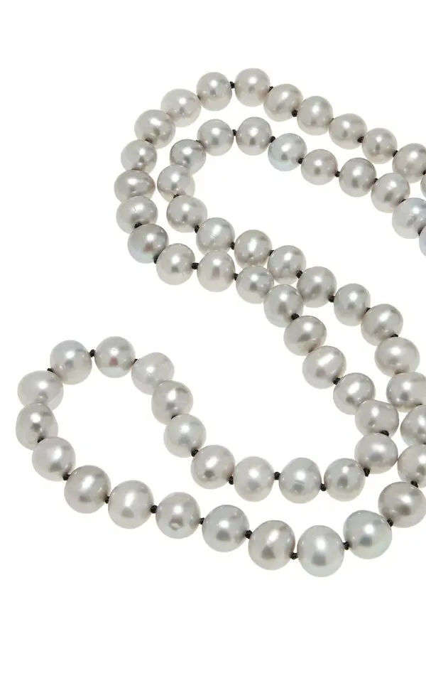JASMIN SPARROW Grey Pearl Necklace - Silver