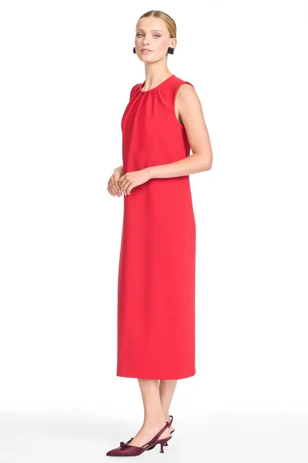 Sachin & Babi Rosamund Red Crepe Sleeveless Shift Dress