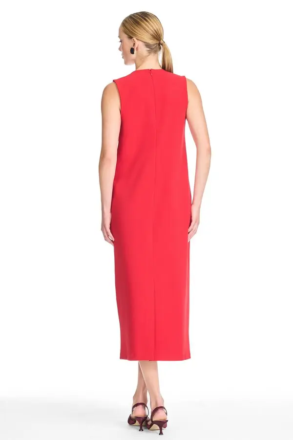 Sachin & Babi Rosamund Red Crepe Sleeveless Shift Dress