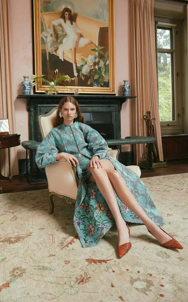 Chan Luu Exclusive Pinch Waist Jacquard Coat
