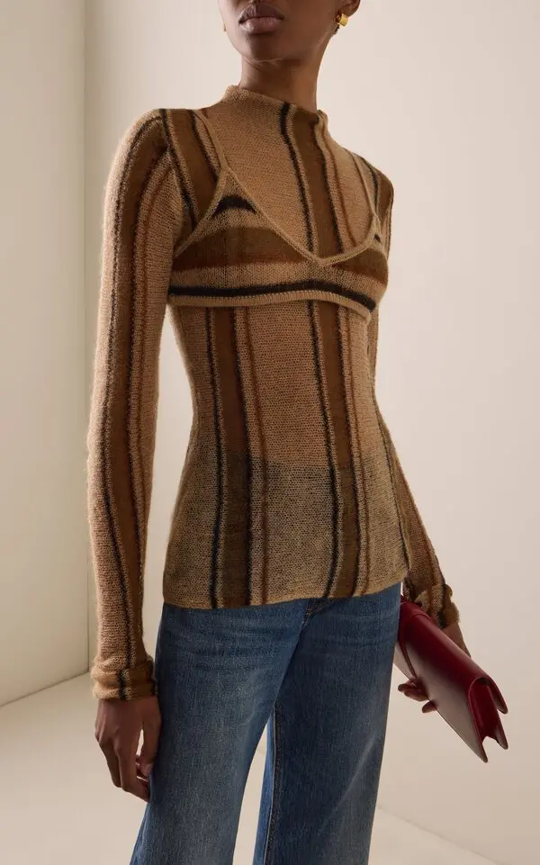 Staud Nili Plaid Knit Top