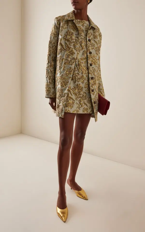 Staud Halton Metallic-brocade Jacket