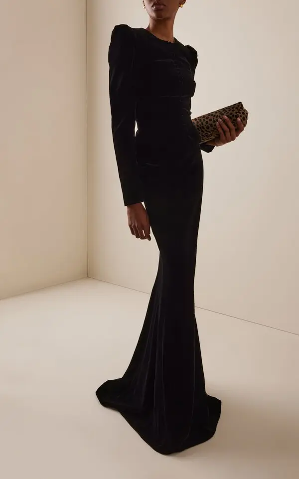 Carolina Herrera Puff-sleeve Velvet Jacket