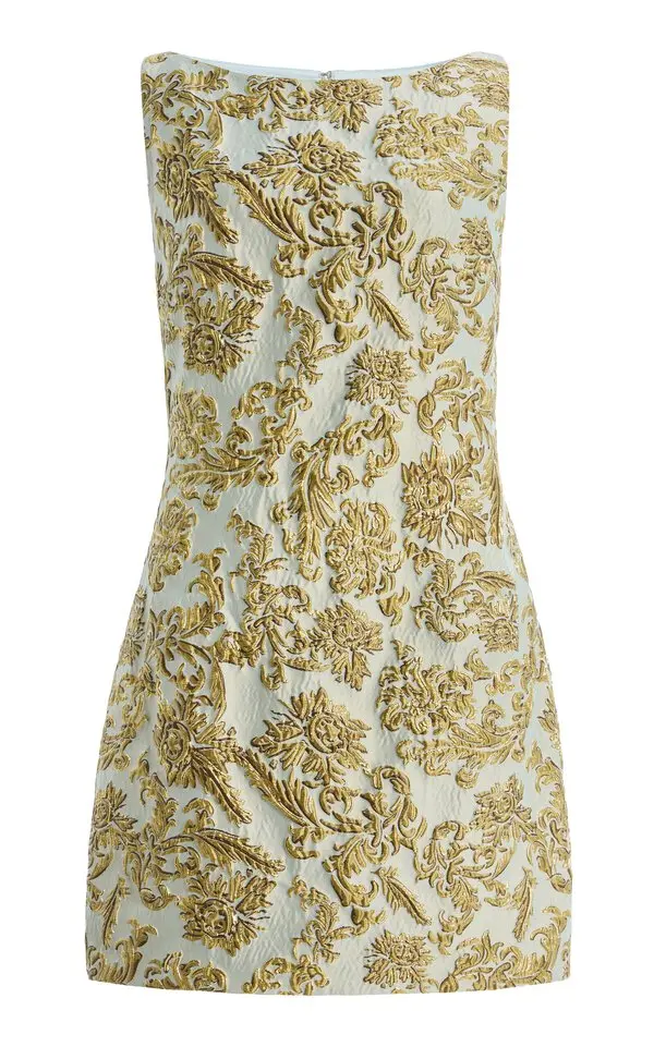 Staud Mimi Metallic-brocade Mini Dress - Print