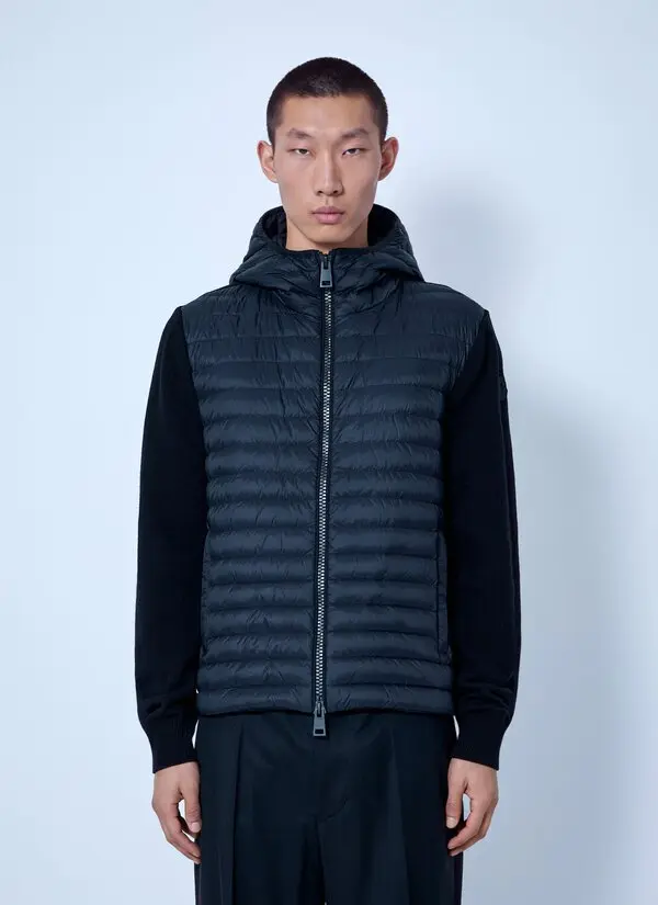 Moncler Padded Cashmere Blend Cardigan - Black