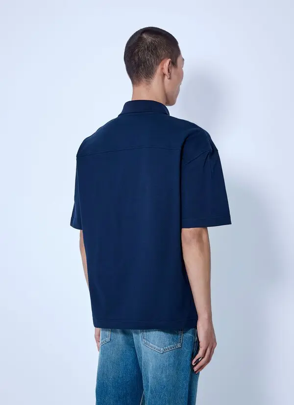 Saint Laurent Cassandre Polo In Cotton Piqu