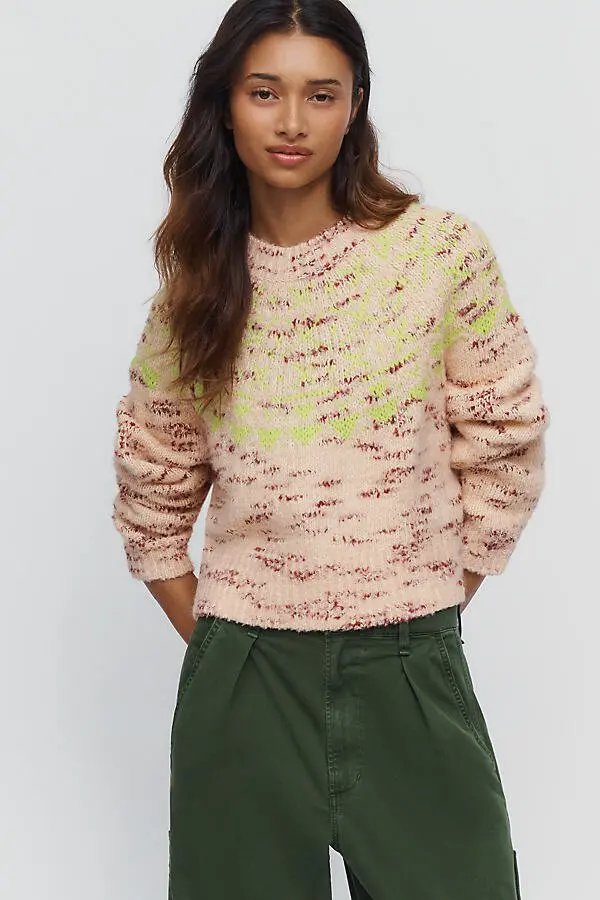 PILCRO Chunky Crew Neck Sweater
