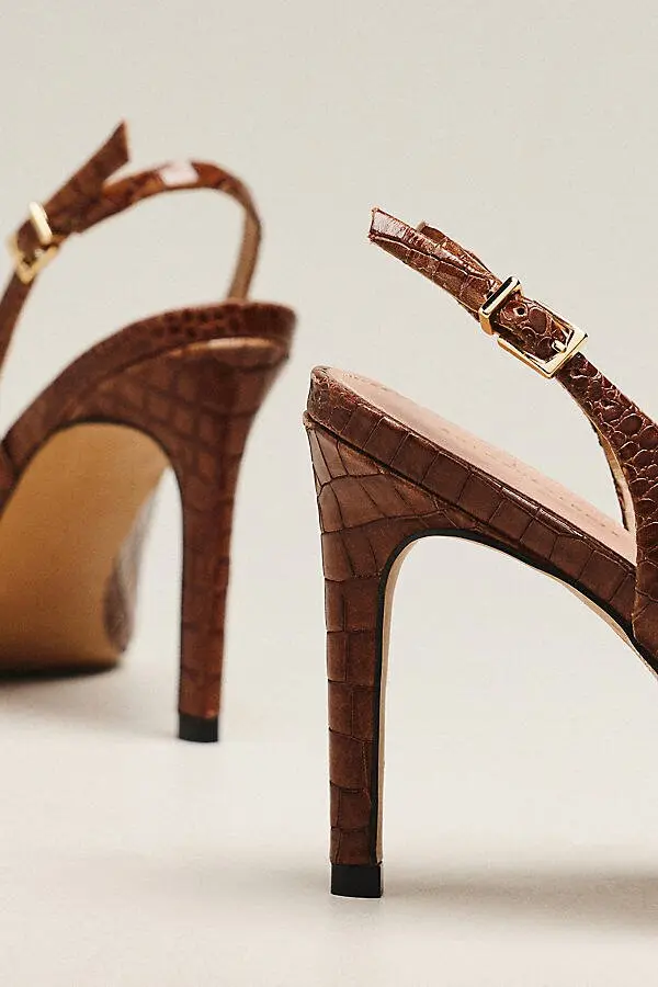 Anthropologie Poted Toe Stiletto Slgback Heels