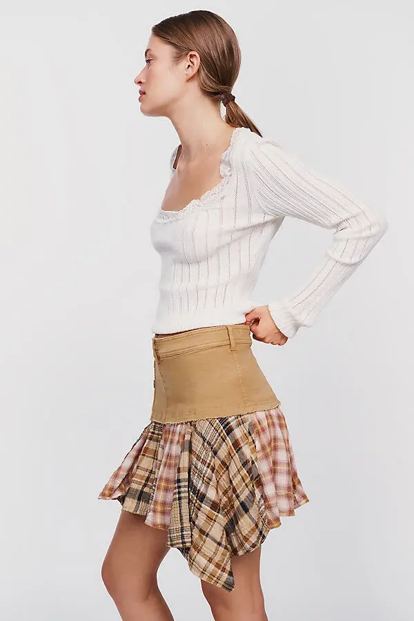 PILCRO Twofer Asymmetrical Mi Skirt