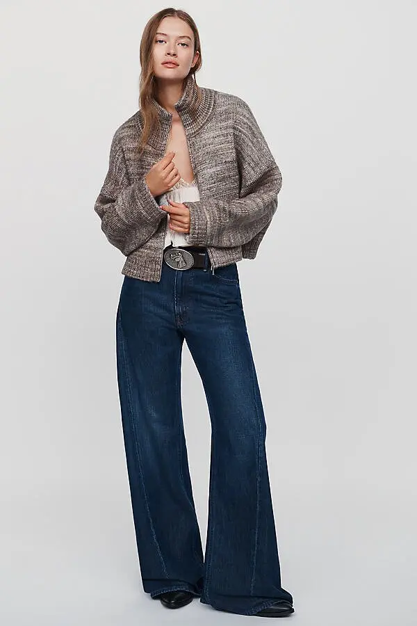 PILCRO Wool Blend Funnel Neck Sweater