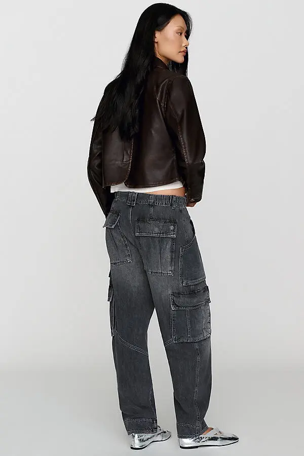 PILCRO Aleutian Peg High Rise Taper Utility Jeans