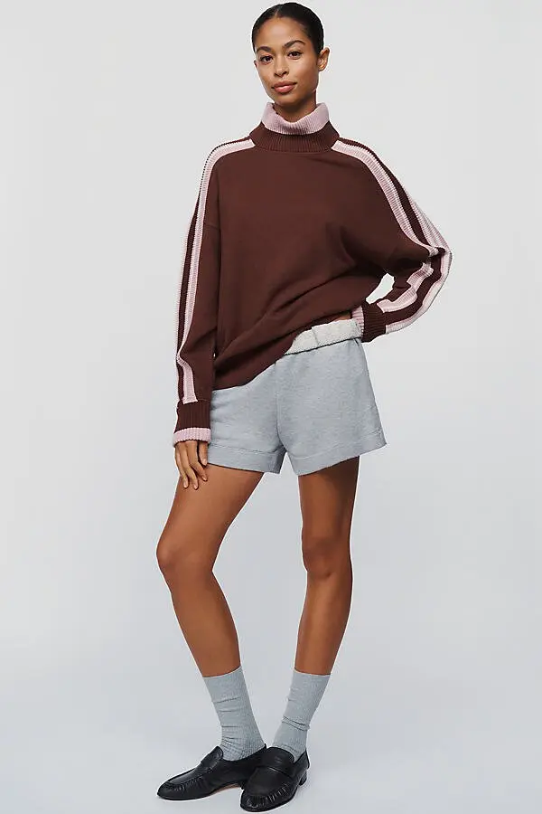 Daily Practice Cotton Blend Mock Neck Pullover Top