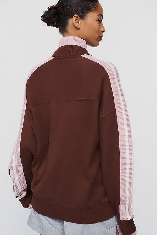 Daily Practice Cotton Blend Mock Neck Pullover Top