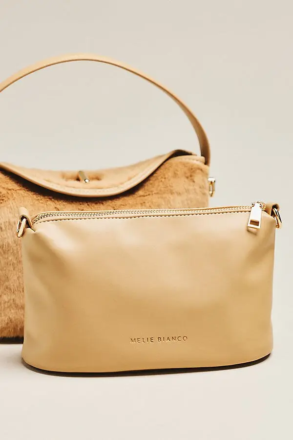 MELIE BIANCO Lana Fur Shoulder Bag - Tan