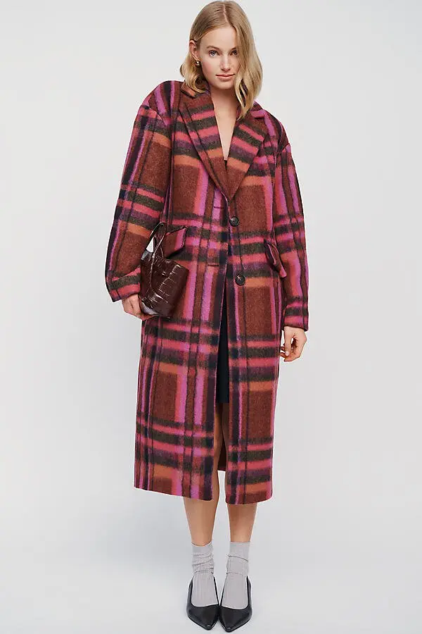 Scotch & Soda Lde Coat Jacket - Rust Plaid