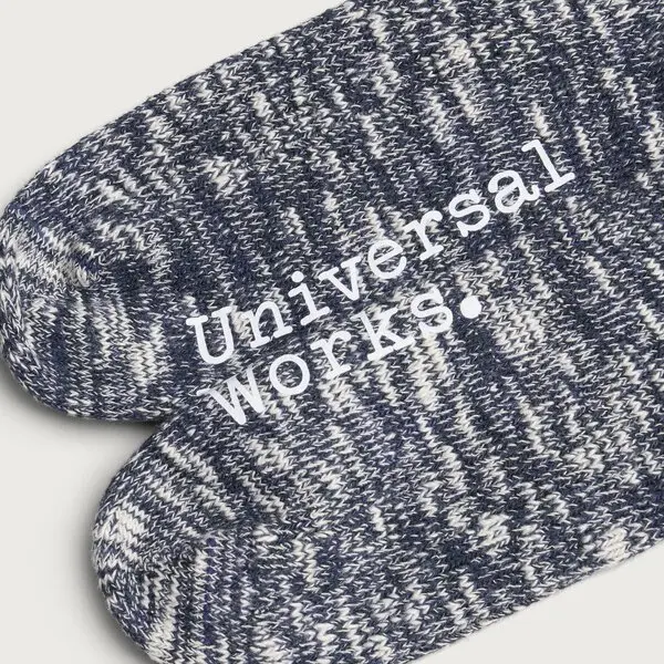 Universal Works Slub Knit Slub Sock - Navy