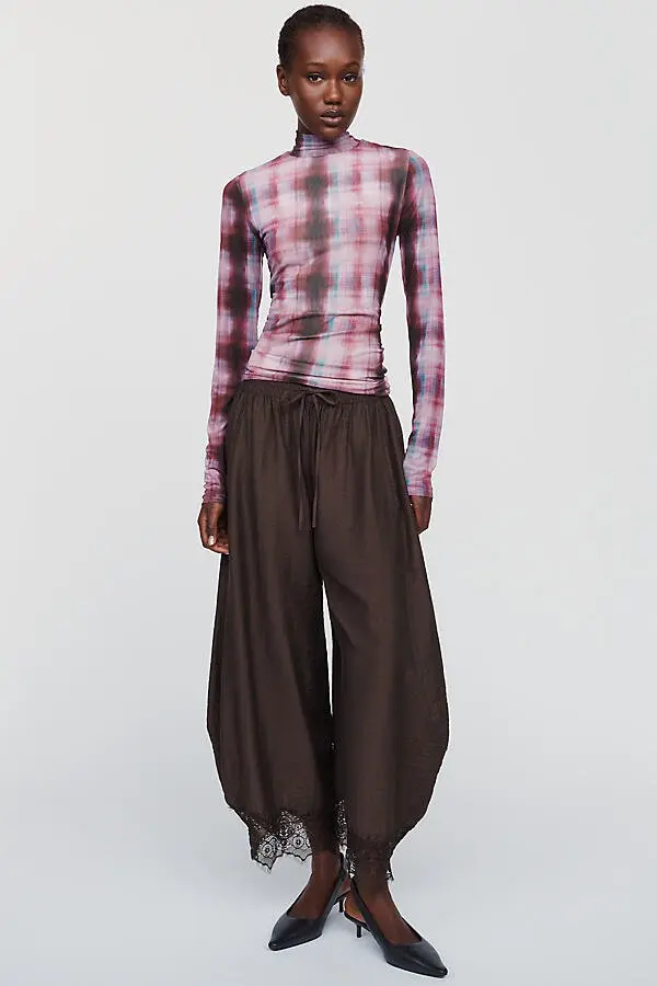 Rag & Bone Yana Mesh Turtleneck Top