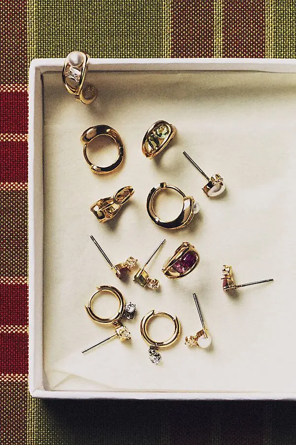Anthropologie Birthstone Earrgs, Set Of 3 - October