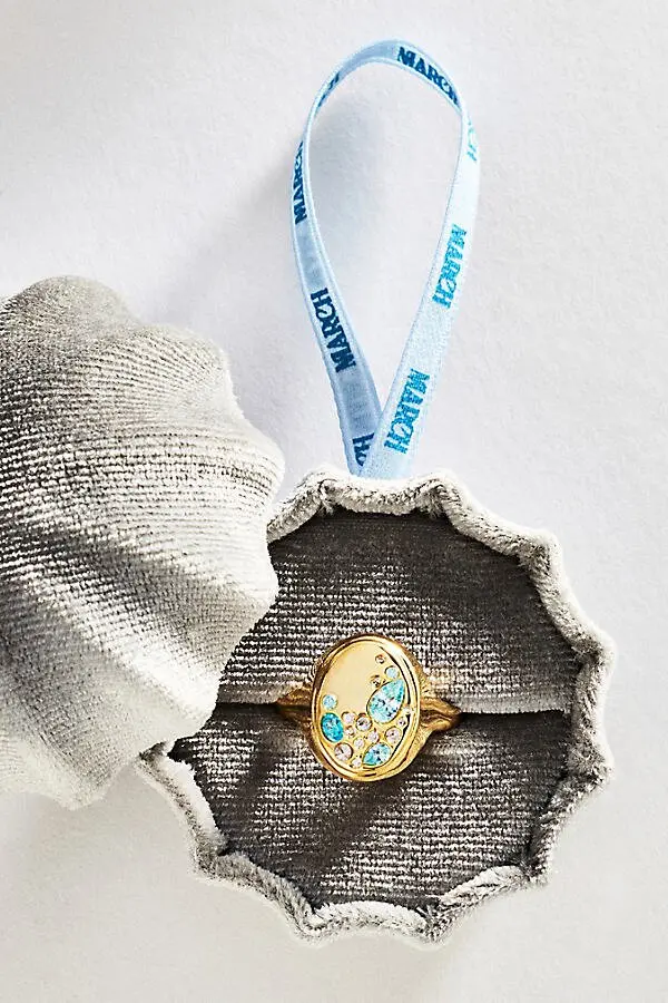 Anthropologie Birthstone Signet Rg - March