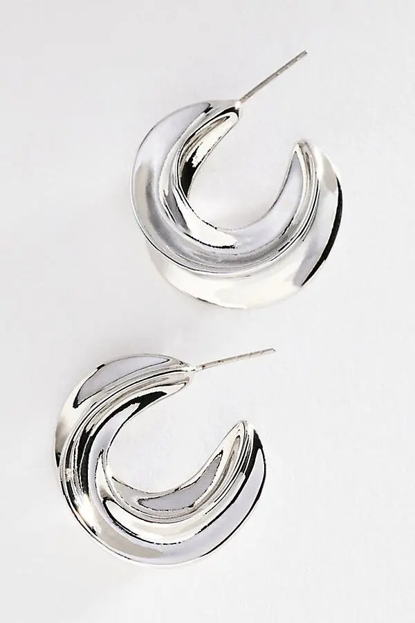 Anthropologie Textured Hoop Earrgs