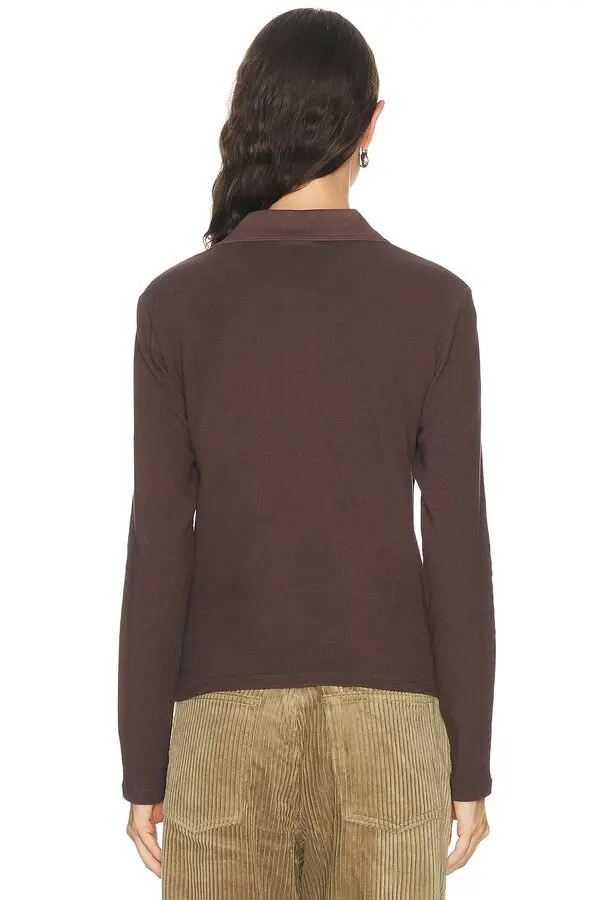 Carhartt Work In Progress Long Sleeve Dora Polo Top In Brown
