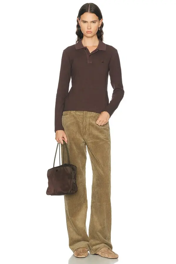 Carhartt Work In Progress Long Sleeve Dora Polo Top In Brown