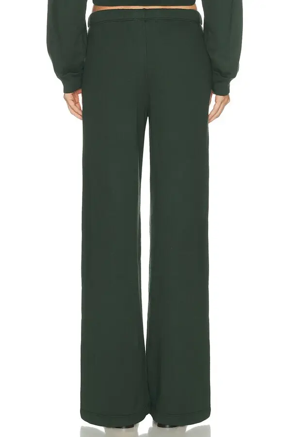 Eterne Oversized Wide Leg French Terry Sweatpant In Dark Green
