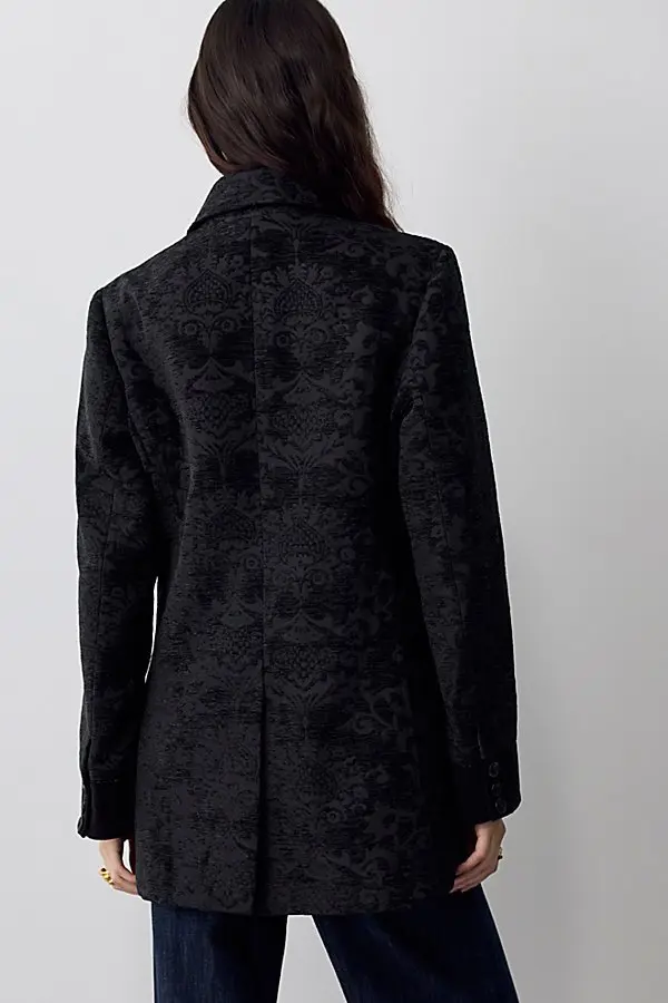 Free People Lilou Jacquard Tuxedo Blazer
