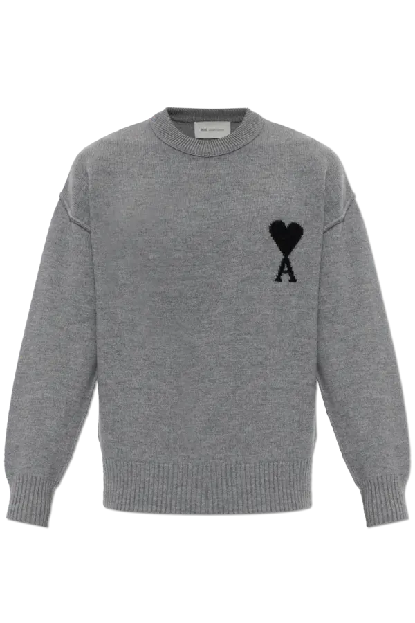 AMI Paris Wool Sweater With Logo