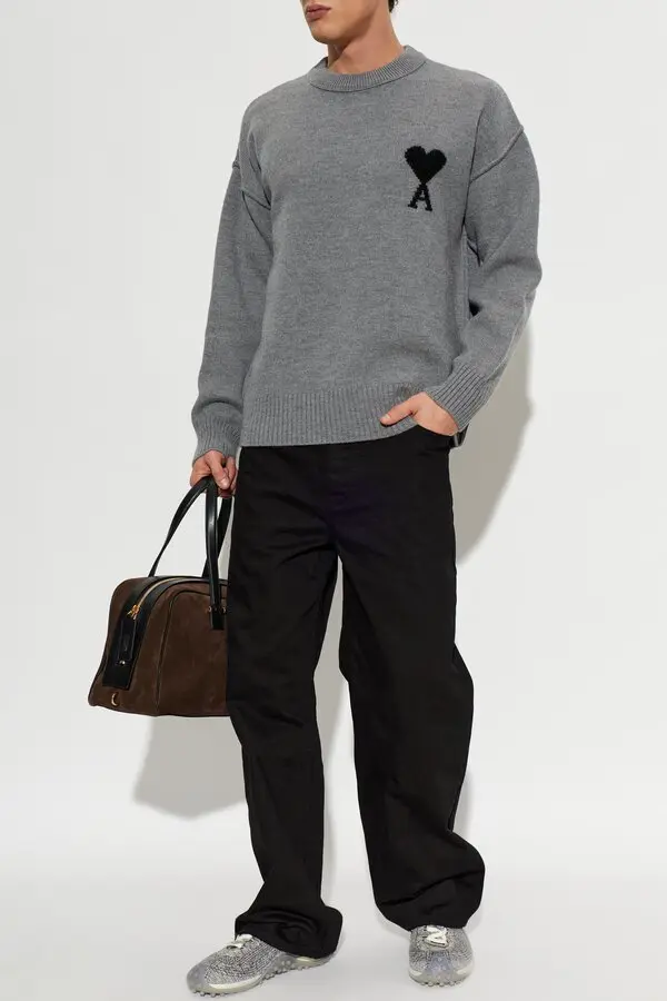 AMI Paris Wool Sweater With Logo