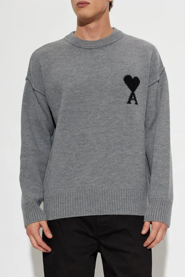 AMI Paris Wool Sweater With Logo