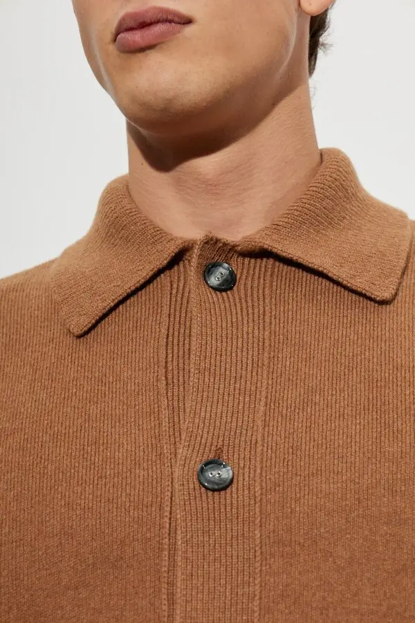 AMI Paris Wool Cardigan With Logo