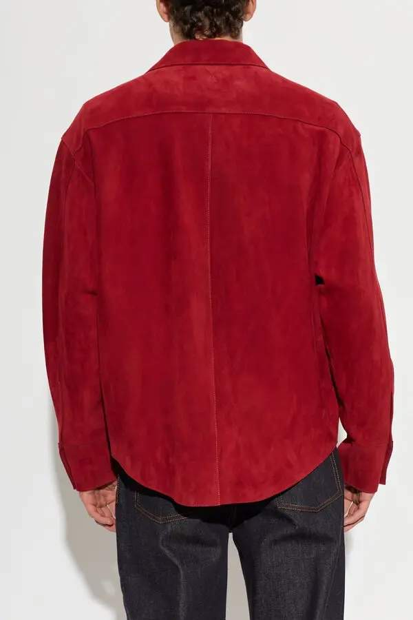 AMI Paris Suede Jacket With Embroidered Logo