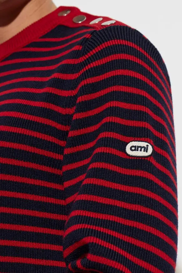 AMI Paris Wool Jumper With A Crew Neck