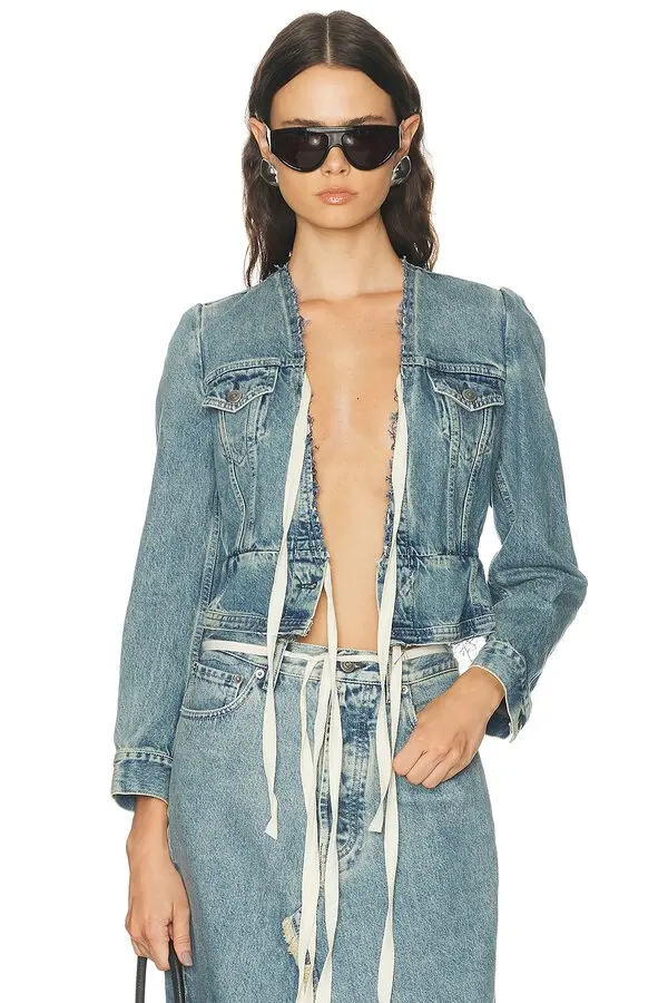 MAISON MARGIELA Sports Jacket In Blue - Ice Blue