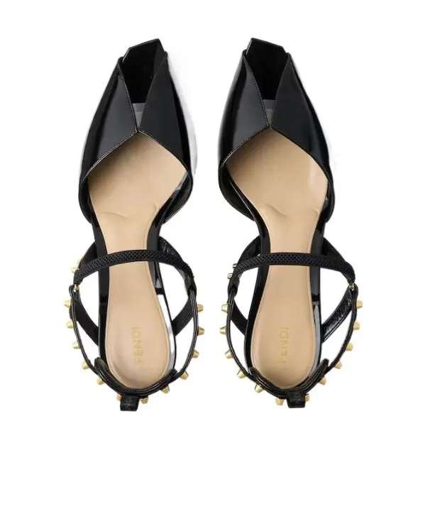 Fendi Patent Leather Medium-heeled Sandals