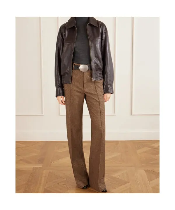 NILI LOTAN Plaid Casual Trousers