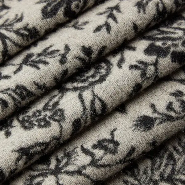 Fendi Dove Grey And Black Cashmere And Wool Scarf
