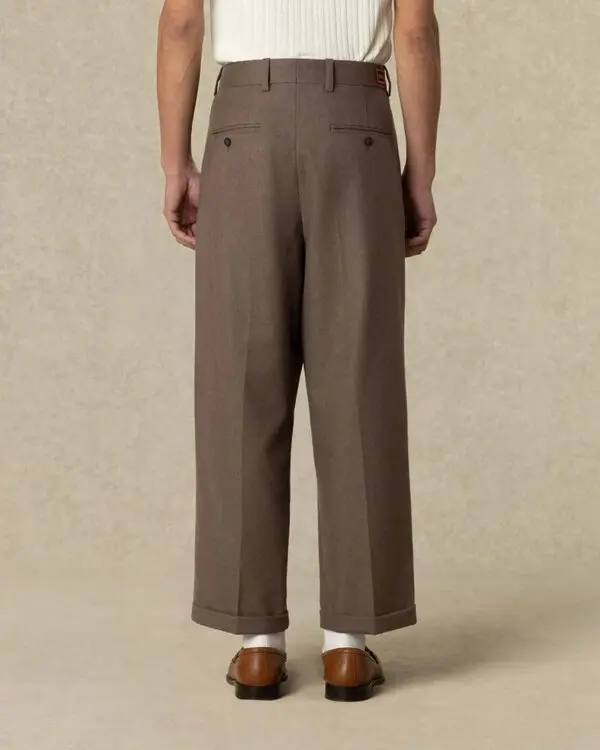 Drole De Monsieur Pleated Turned-up Trousers