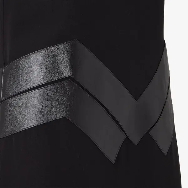 Fendi Georgette And Leather Dress