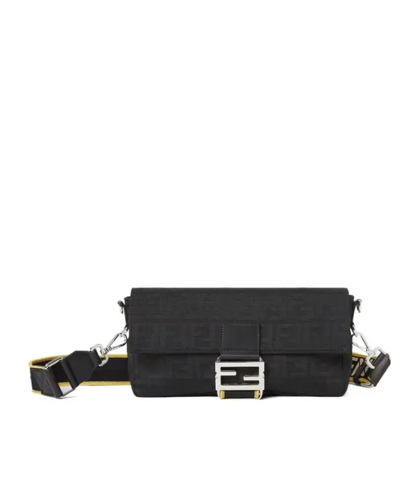 Fendi Baguette Urban Ff Zucca Jacquard Bag - Black