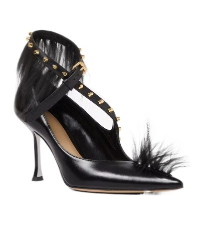 Fendi Vertigo Leather Court Shoes